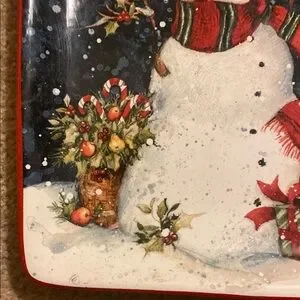 Certified International | Holiday | Festive Snowman Holiday Plate ...